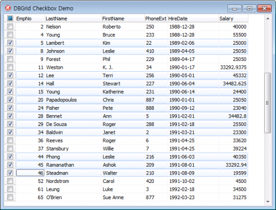 DBGrid에서 체크박스로 멀티셀렉트 하기 - Imp on Delphi & C++Builder